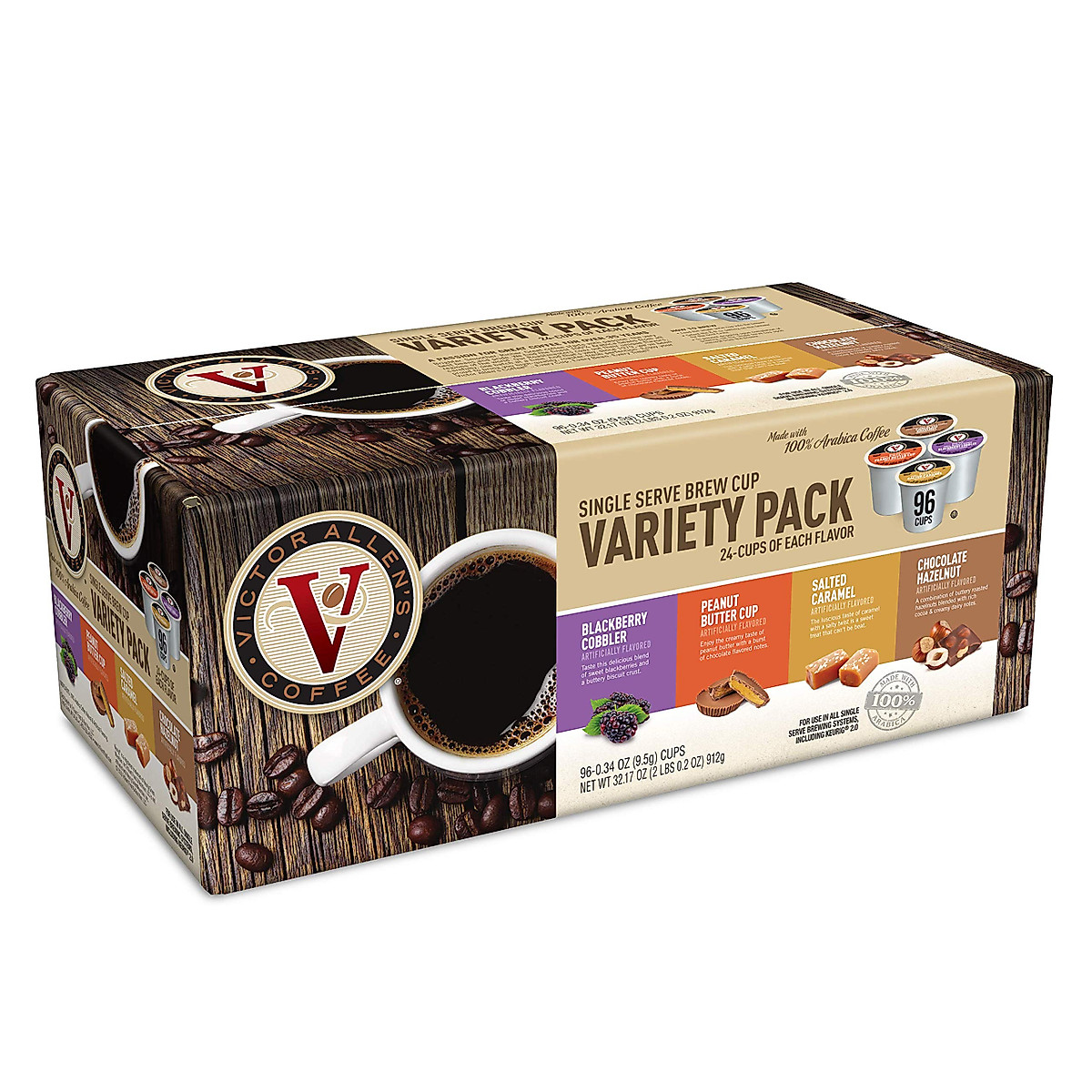 Victor Allen's Coffee Sweet, Salty & Caramel Variety Pack (96 + 80 Count), Single Serve Coffee Pods for Keurig K-Cup Brewers