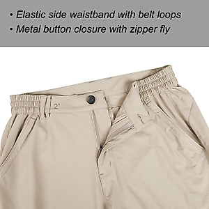 Libin Women's Lightweight Hiking Shorts Quick Dry Cargo Shorts Summer Travel Golf Shorts Outdoor Water Resistant Khaki L
