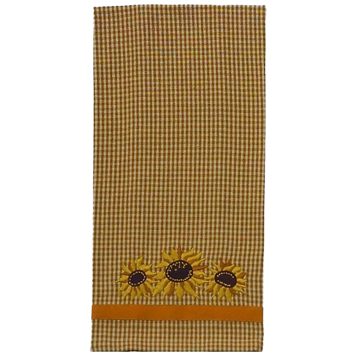 Home Collection by Raghu Sunflowers Mustard and Nutmeg Towel, 18 x 28" Set of 2