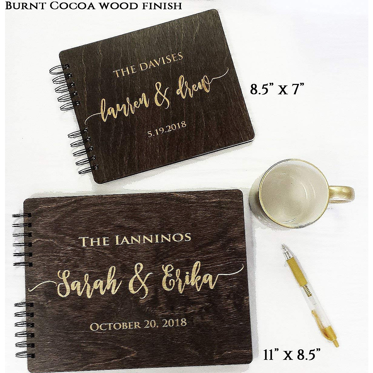 Wooden Guest Book Our Adventure Begins GuestBook Wedding Sign in Rustic Bride Groom Registry Album Customize Engraved (8.5"x7")