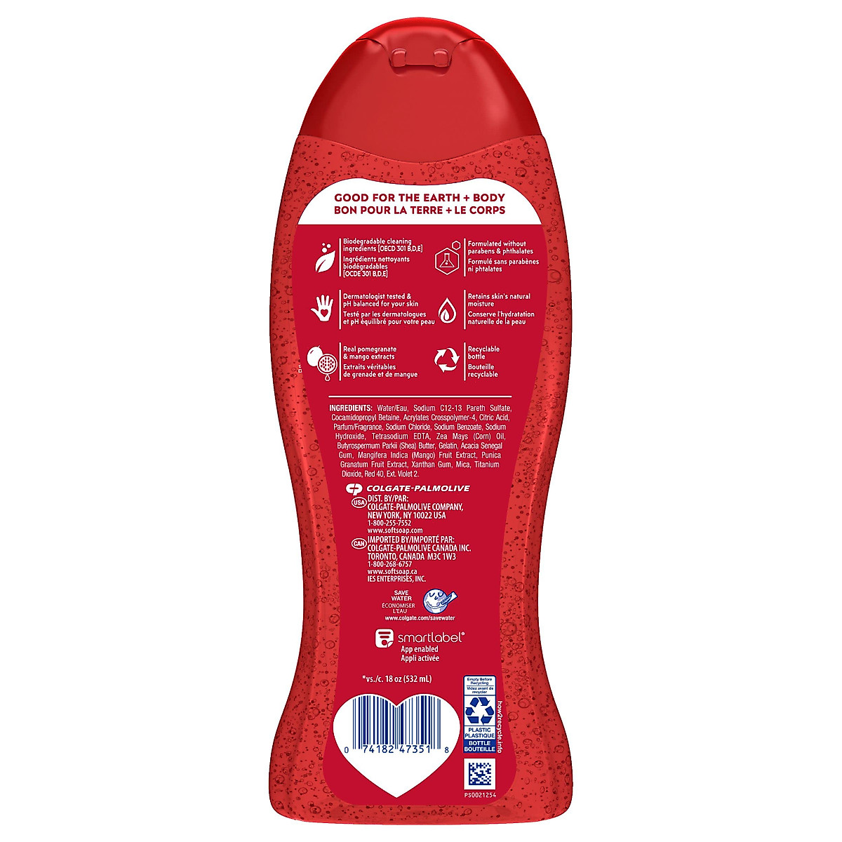 Softsoap Ssbw 20 F Oz/591ml Cs Sp Pomegrante & Mango,