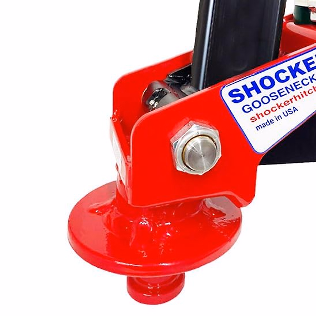 Shocker 40K Gooseneck Surge Air Hitch with King Pin, 4" Square Straight Pin