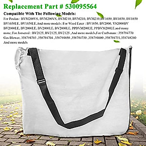 530095564 Blower Leaf Vacuum Bag - for Husqvarna Craftsman Poulan Pro Poulan Weed Eater Roper Sears Rally EHP & Yard Pro 530095599 Leaf Vacuum Bags Bottom Zippered Design- 2 Pack