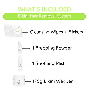 Sugar Me Smooth Bikini Sugar Wax Kit – Gentle On Skin And Less Painful Hair Removal In A Simple System For At-Home Brazilian, No Strips, No Heat, Water Soluble All-Natural Solution For All Hair Types