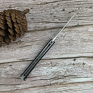 HUAAO 7.8 Inch ceo Flipper Knife, Gentleman's Pocket Knife with 8Cr13Mov Blade, Glass Reinforced Nylon Handle, EDC Camping Folding Knife with Pocket Clip Liner Lock (white blade)