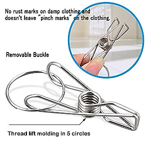 CenYouful Stainless Steel Round Hanging Drying Rack with 20 Clips for Drying Socks, Baby Clothes, Bras, Towel, Underwear, Hat, Scarf, Pants, Gloves