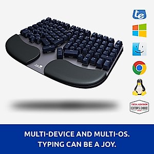 Truly Ergonomic Cleave Keyboard - Tactile Optical Mechanical Switches Better Than Cherry MX, Natural Typing, Comfortable Palmrest, Backlight, Strong Aluminum Body, Best Split Keyboard, Windows/Mac