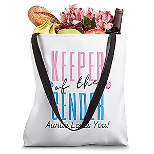 Keeper of the Gender Auntie Reveal Party Baby Announcement Tote Bag