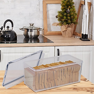 Tiawudi 2 Pack Bread Box, Plastic Bread Container, Large Sandwich Holder, Bread Storage Container for Kitchen Counter, Bread Keeper with Airtight Lid, Bread Saver, 9 Qt / 8.5L Each