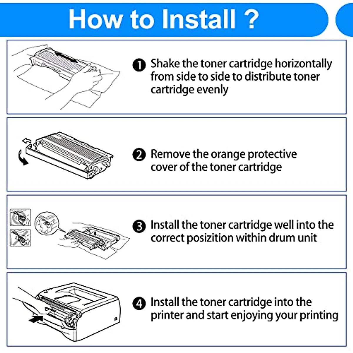 SuperInk 2 Pack Compatible Toner Cartridge & Drum Unit Set Compatible for Brother TN350 DR350 use in DCP-7010 HL-2030 HL-2070N Intellifax 2820 MFC-7220 Printer (1 Toner, 1 Drum)