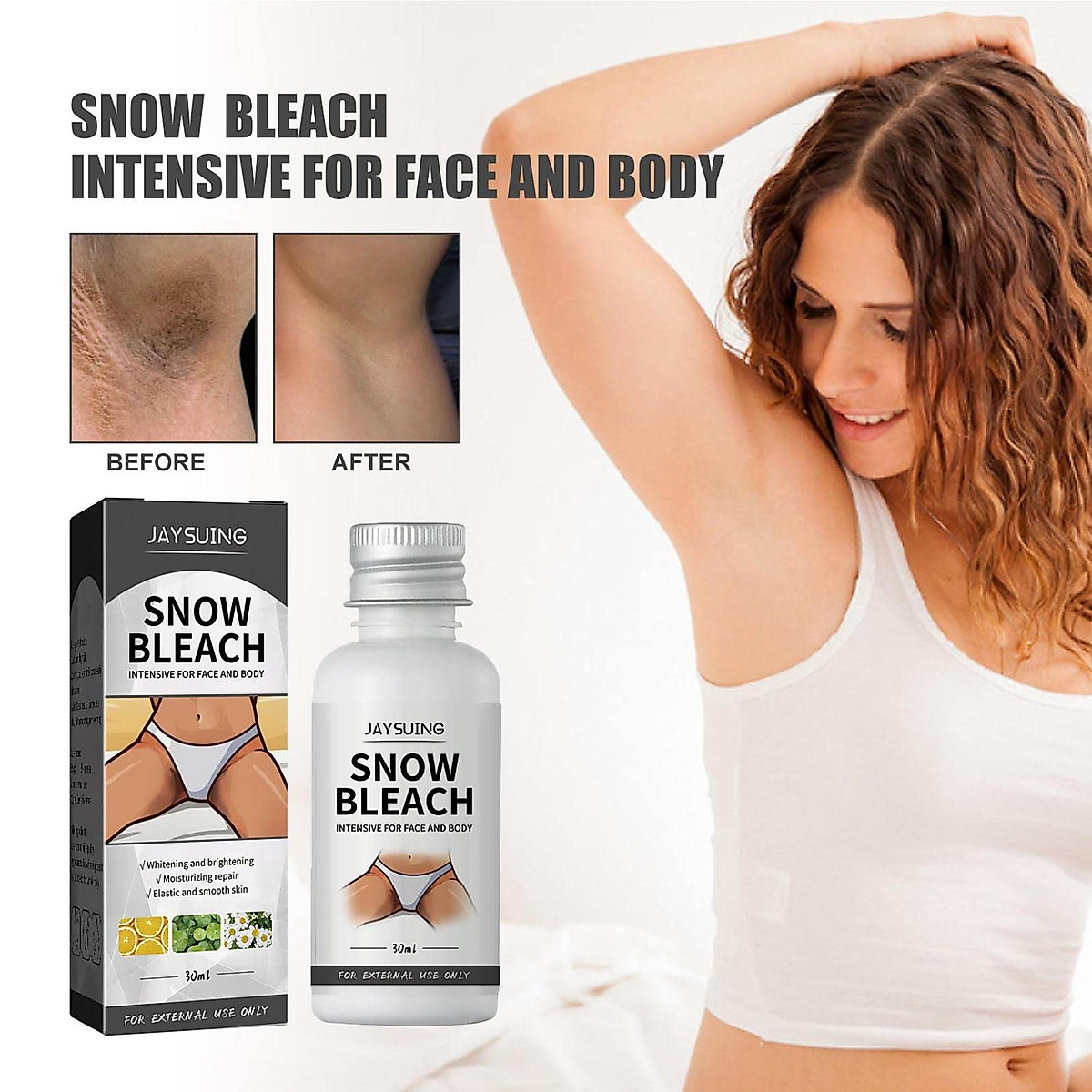 APEXFWDT Snow Bleach Cream for Private Part Underarm Whitening, Dark Spot Corrector Cream, Face and Body Skin Lightening Bleaching Cream for Intimate Areas Brightening (1PCS) ,1 Fl Oz (Pack of 1) ,1