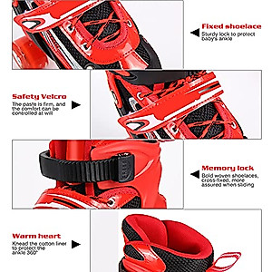 Perzcare Roller Skates for Girls/Boys, Kids Roller Skates for Children Outdoor Indoor Adjustable 4 Sizes with Light Up Wheels