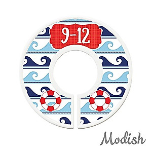 Modish Labels Baby Clothes Size Dividers, Baby Closet Organizers, Size Dividers, Baby Closet Organizers, Closet Dividers, Clothes Organizer, Neutral, Boy, Girl, Nautical, Anchors, Sail Boats (Baby)