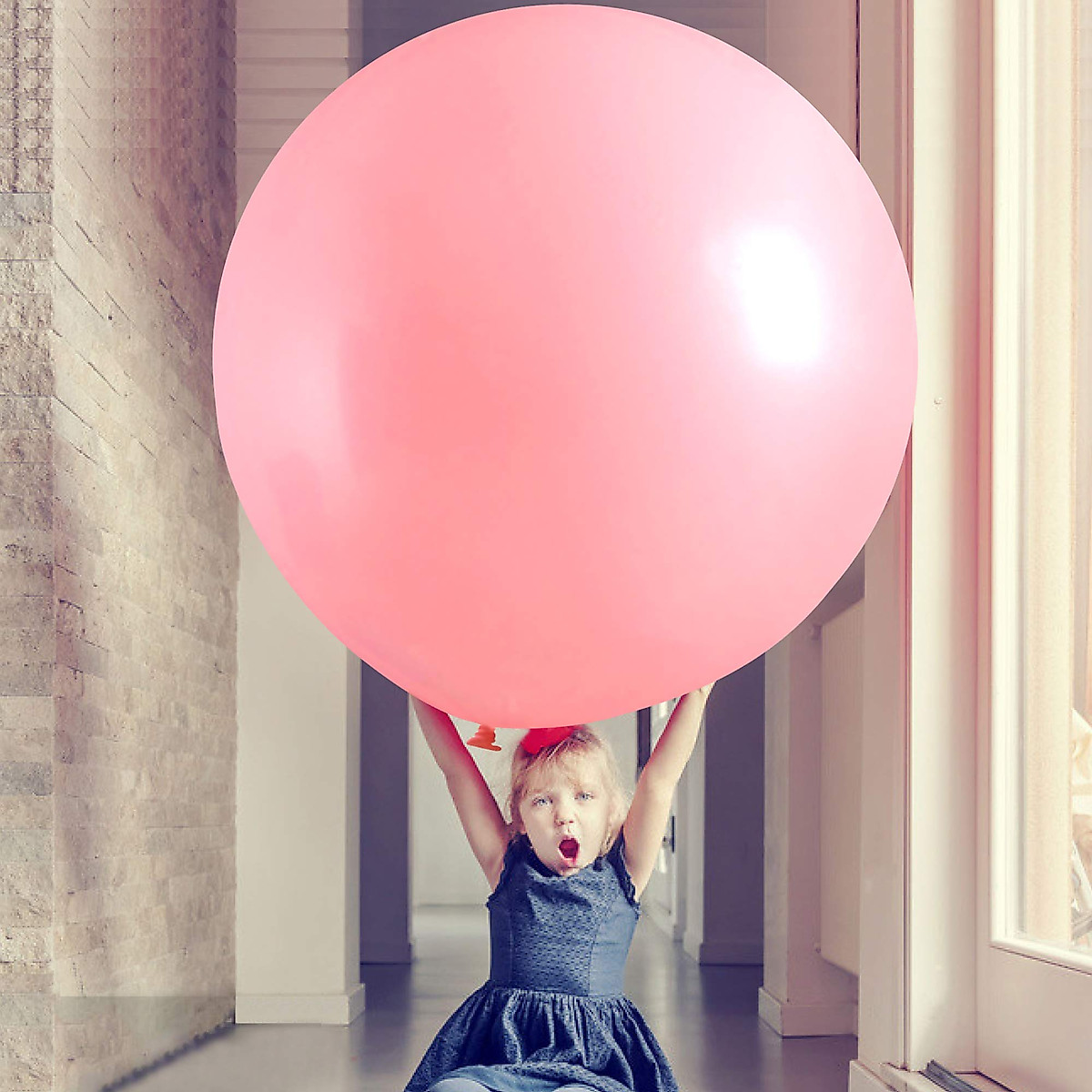 36 inch Light Pink Giant Balloons - Neo LOONS 4 Pcs Light Pink Big Balloons Jumbo Round Balloons for Wedding, Baby Shower, Christmas,Birthday Party and Event Decoration