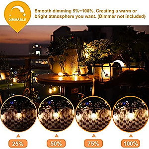 ZOTOYI Outdoor String Lights Patio Light 100 ft, LED Dimmable Lighting S14 LED Outdoor Lights with 30+2 Plastic Bulbs, Waterproof for Outside Cafe Balcony Backyard Bistro Garden Patio Porch