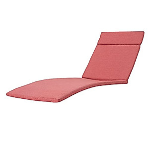 Christopher Knight Home Salem Outdoor Water Resistant Chaise Lounge Cushion, Red
