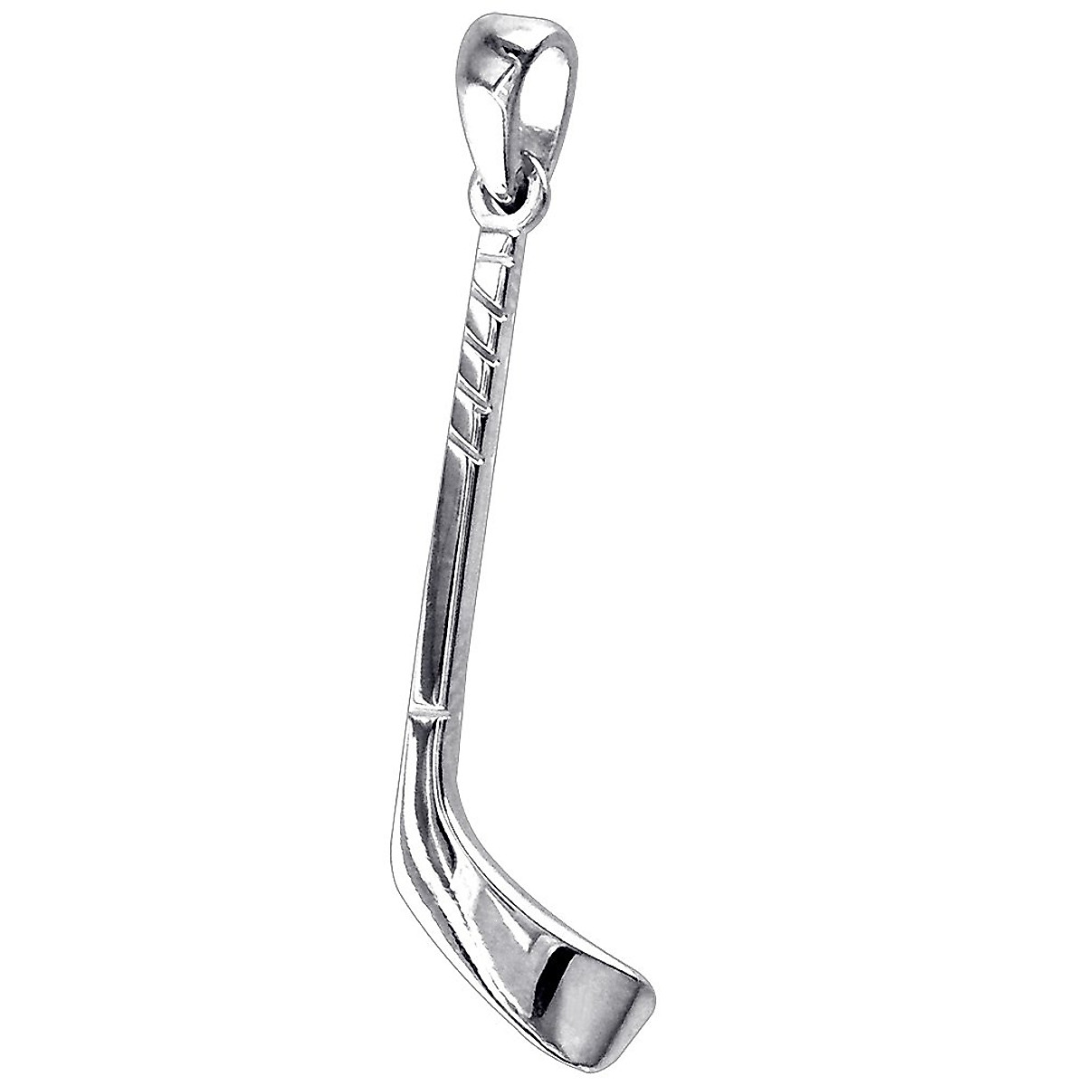 Right Handed Ice Hockey Stick Charm in Sterling Silver
