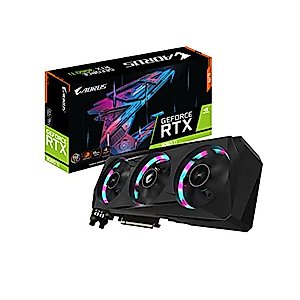 GIGABYTE AORUS GeForce RTX 3060 Ti Elite 8G (REV2.0) Graphics Card, 3X WINDFORCE Fans, LHR, 8GB 256-bit GDDR6, GV-N306TAORUS E-8GD REV2.0 Video Card