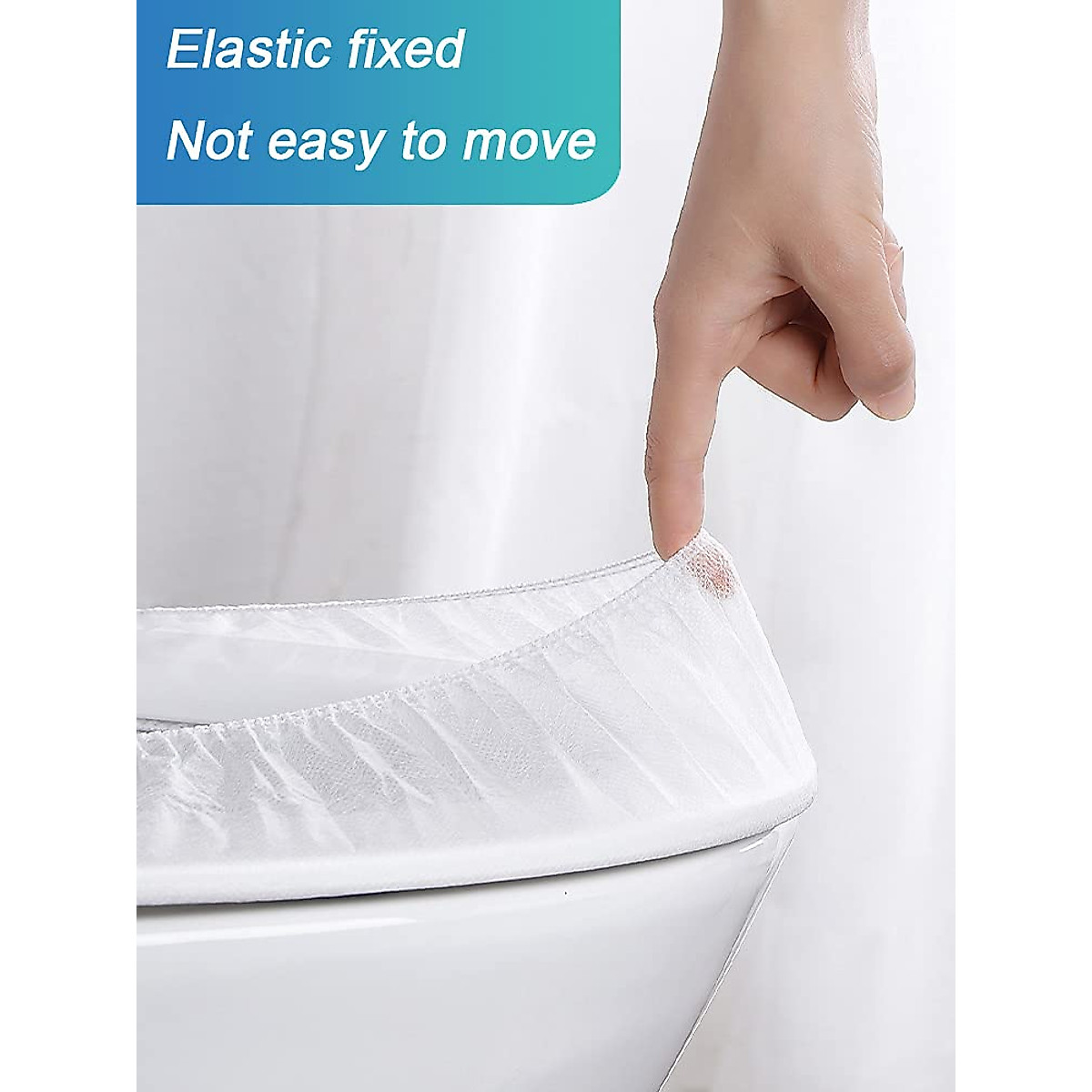 RRMMAN 20 Pack Toilet Seat Cover Plastic Waterproof Potty Seat Covers Non Slip Individually Wrapped for Kids Travel Potty Training Nonslip Toilet Covers Disposable for Travel and Public Restrooms…