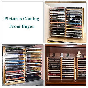 LUMAMU CD Storage Rack - Holds 20 Standard CD Jewel Cases, Stackable CD Holder Shelf - Made of Premium Natural Bamboo and Transparent Acrylic Sheet, Assemble Required