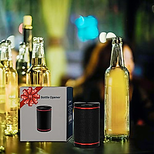 KITCHENDAO Automatic Beer Bottle Opener with Magnetic Cap Catcher - Push to Open - Keep the Cap Intact - Gift for Cap Collector Beer Lover Men Father Husband Boyfriend with Thank you Card(Red/Basic)