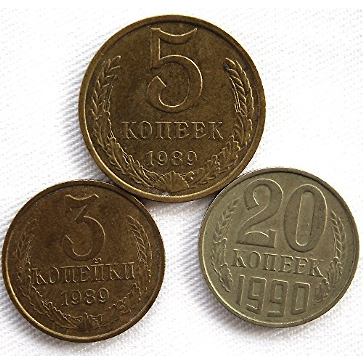 Soviet Union -Set of 7 Kopeks Coin USSR CCCP Cold War Era Hammer and Sickle