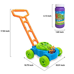 Lydaz Bubble Lawn Mower for Toddlers 1-3, Kids Bubble Blower Maker Machine, Outdoor Summer Push Backyard Gardening Toys, Halloween Birthday Gifts Toys for Preschool Baby Boys Girls Age 1 2 3+ Year Old