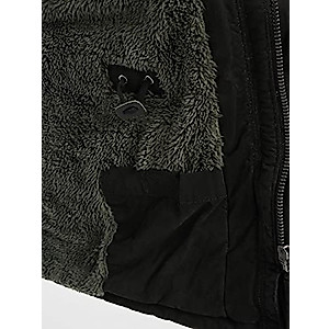 Brandit Individual Wear Britannia Winter Jacket - Men's Cotton Winter Coat with Teddy Lining, Hidden Hood, and Stand-Up Collar, Black - Small