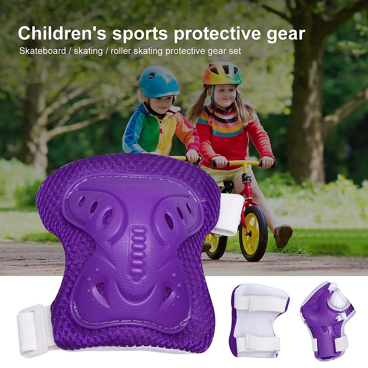 VOSAREA 1 Set 6PCS Safety Gear for Roller Skates Children Skatings Knee Pads Kids Elbow Pads Bicicleta estatica para ejercicios Protective Gear Purple Toddler Skating Equipment Balance car