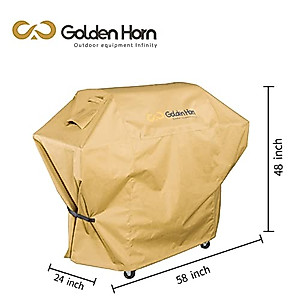 Outdoor Patio Furniture Grill Cover 58 Inch, 58" Wx24 Dx48 H, Golden Horn