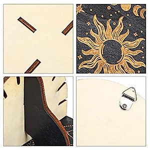 NOLITOY Black Crystal Display Bohemian Wooden Hanging Decoration Stand Crystal Stone Holder Wall Shelf for Crystals Essential Oil (Style1)