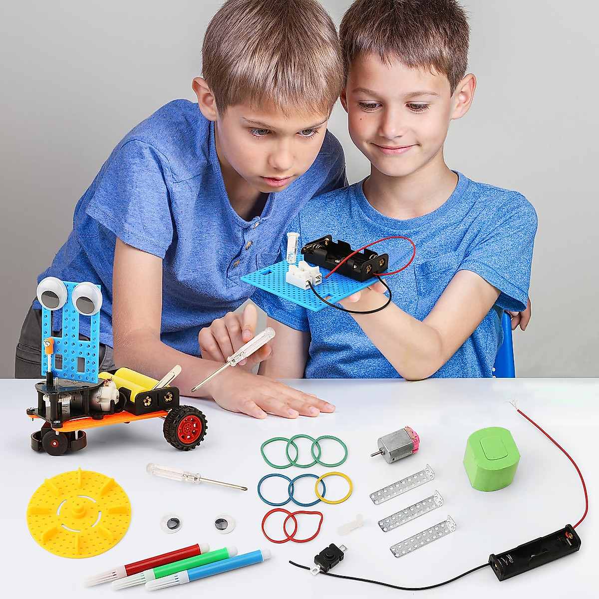 STEM Science Robotics Kit, Experiments Projects Activities for Kids 6-8 8-12, Build Robot Crafts for Boys Toys, DIY Electronic Engineering Building Kits for Girls Age 8 + Year Old Gifts