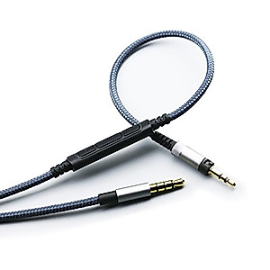 NewFantasia Headphone Cord Audio Cable with Lock Connector for Sennheiser Momentum, Momentum 2.0, Momentum 3, HD1 Headphone, Remote Volume Control Mic for Samsung Galaxy Huawei Android Phone