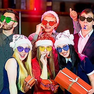 8 Pairs Rimless Sunglasses, Heart Shaped Transparent Candy Color Eyewear, Frameless Glasses Cosplay Party Favor Festival Christmas Birthday Outfits for Women, Man, Boys, Girls (L2US-2993464)