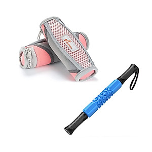Hand Weights + Muscle Roller Massage Stick
