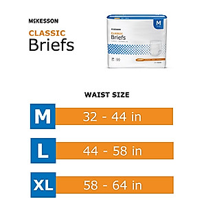 McKesson Classic Briefs, Incontinence, Light Absorbency, XL, 15 Count, 4 Packs, 60 Total