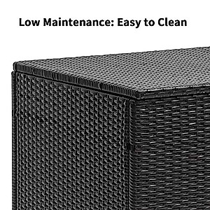 Extra Large 120 Gallon Outdoor Storage Box Waterproof, Resin Rattan Deck Box for Patio Garden Furniture, Outdoor Cushion Storage, Pool Accessories and Toys