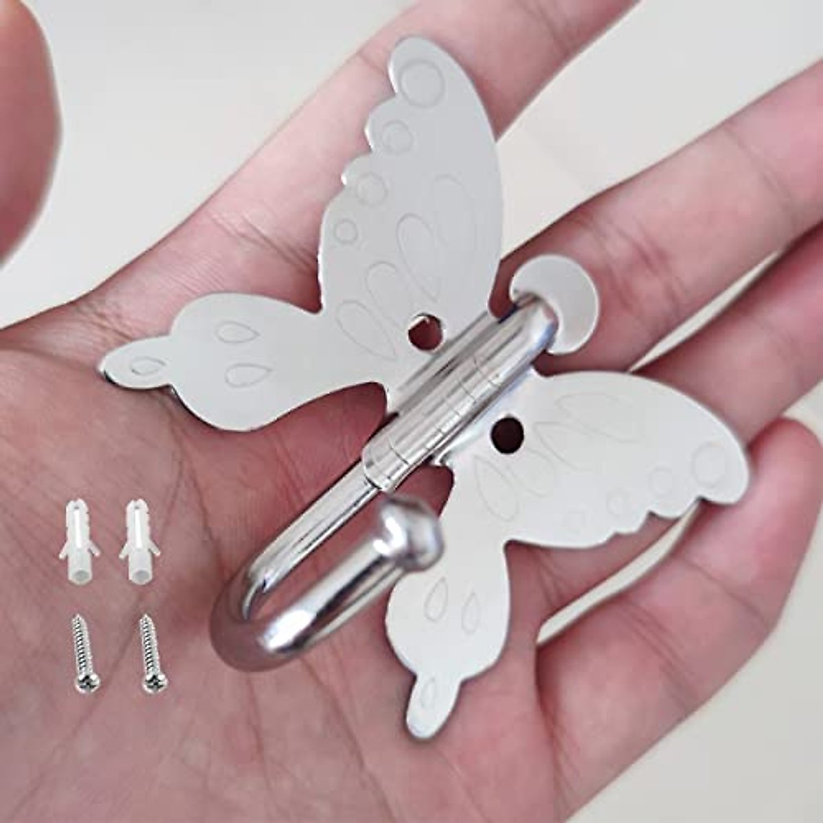 AOLZUNK 5 Set Butterfly Shape Single Hook, Clothes Hooks, Cap Hooks, Key Hooks, Hanger Hooks for Robe Towel Coat Hooks in Bathroom Kitchen Sticky Hooks