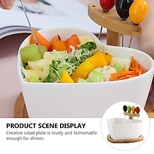 Cabilock Gourmet Food Container 1 Set Fruit Bowl with Fork White Mini Stainless Steel Pistachio Soup Bowls Mini Candy