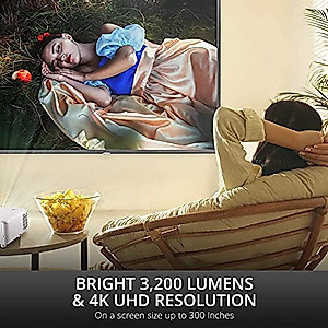 ViewSonic True 4K UHD 3200 Lumens 240Hz 4.2ms Home Theater Projector with HDR, Auto Keystone, Dual HDMI, Sports and Netflix Streaming with Dongle on up to 300" Screen (PX701-4K) (Renewed)