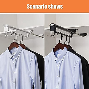Extendable Closet Pull Out Rod,Retractable Metal Closet Valet Rod, Closet Rods for Hanging Clothes, Pull Out Clothes Hanger Closet, Multifunction Clothing Rack for Clothing Storage,5 Pcs Pants Rack