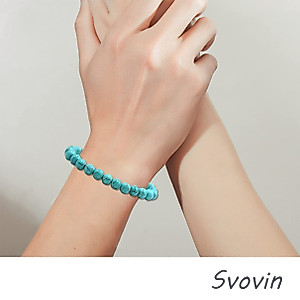 Svovin 12 Pieces 8mm beaded Gemstone Bracelets Set for Men Women Unisex Tiger Eye Amethyst Energy Power Adjustable Elastic Bracelets Jewelry