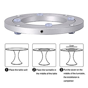 Heavy Duty Aluminium Alloy Rotating Bearing Turntable Round Dining Table Smooth Swivel Plate (Size:6Inch)