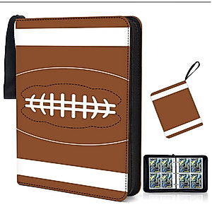 480 Pockets Card Binder Holder, FOME 4-Pocket Football Trading Card Binder Fits 480 Cards 3 Rings Expandable Football Card Collector Album Holder with Zipper Carrying Case Binder for Football Card