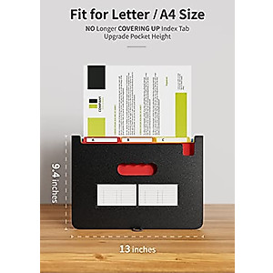 ABC life 26 Pockets Accordian File Organizer Keeper/Expanding Filling Box Letter A4 Size/Expandable File Folder/Plastic Accordion Document Paper Bill Receipt Organizer with A-Z Alphabetical Tabs