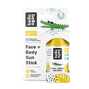 Hello Bello Mineral SPF 30 Sunscreen Stick I Broad Spectrum UVA/UVB Protection, Water Resistant and Reef Friendly Roll On Sun Protection for Babies and Kids I 1 Fl Oz (1 Pack)