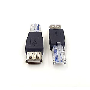 Haokiang (2-Pack) USB - RJ45, USB2.0 A Female to RJ45 Ethernet Male AF-8P8C Connector, USB Transfer Network Plug Adapter