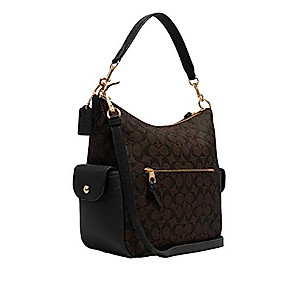 Coach Pennie Leather Shoulder Purse - #C1523 - Black/Brown/Signature