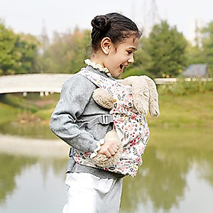 GAGAKU Baby Doll Carrier Front and Back Stuffed Animal Carriers for Little Girls - Pink