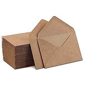 Kraft Mini Envelopes Brown Kraft Envelopes for Gift Cards and Business Cards (4"x2.75" 100 Pack)